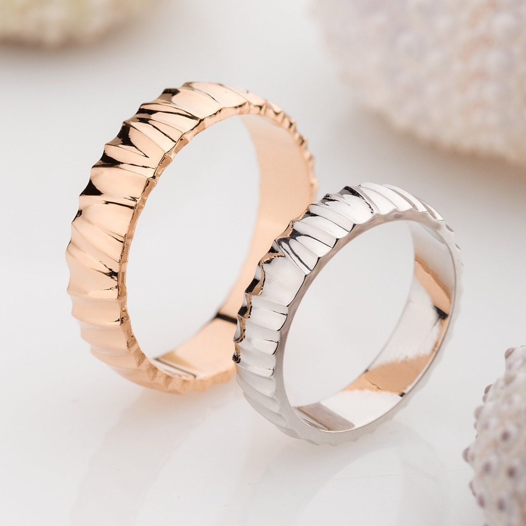 Solid Gold Wedding Rings. Unique Wedding Rings. Matching Rings for ...