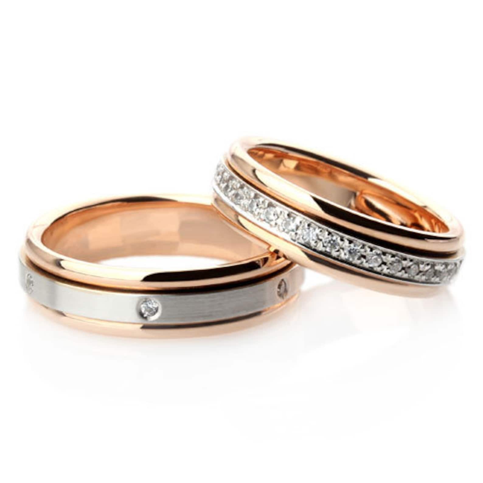 Matching 14k Gold Wedding Bands. Matching Wedding Bands. - Etsy