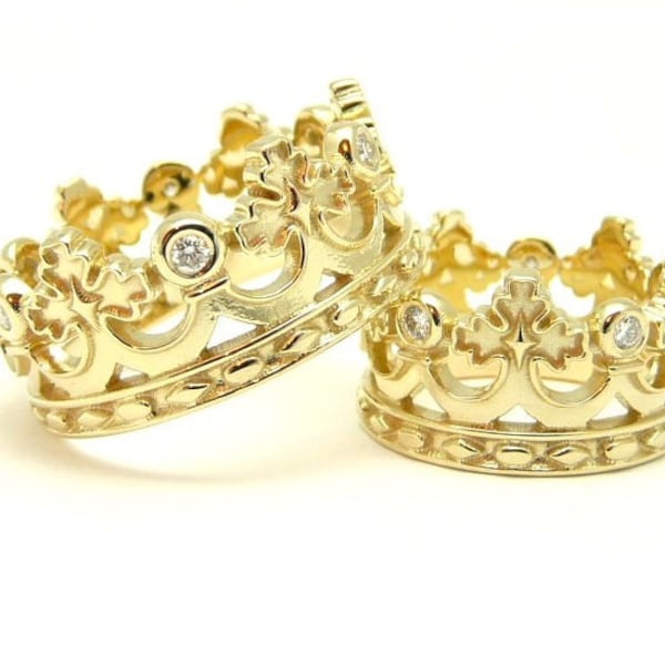 Crown Wedding Band - Etsy