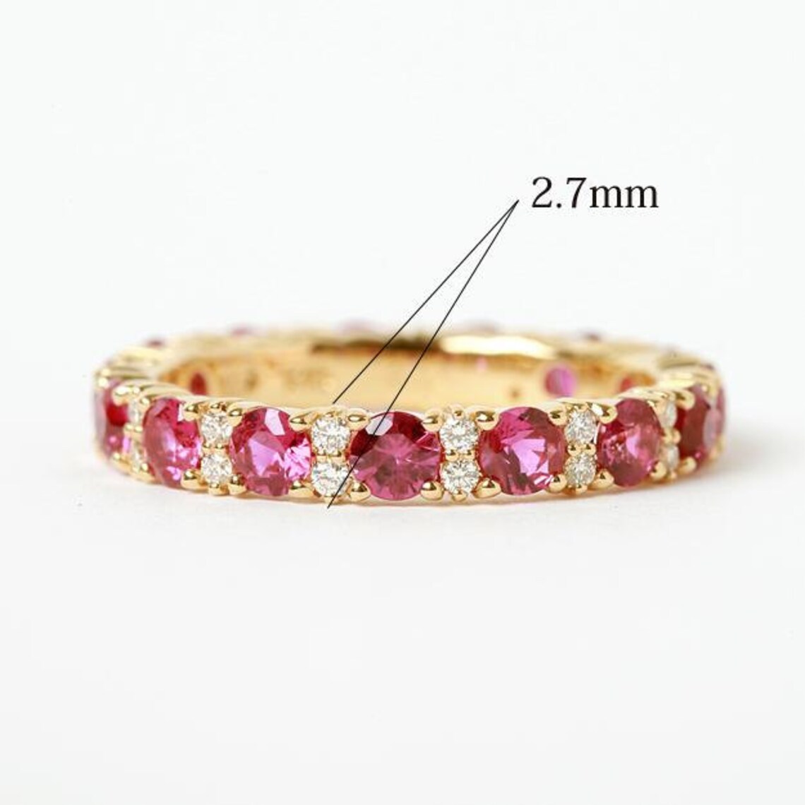 Ruby and Diamond Eternity Ring. Ruby Eternity Band.diamond - Etsy