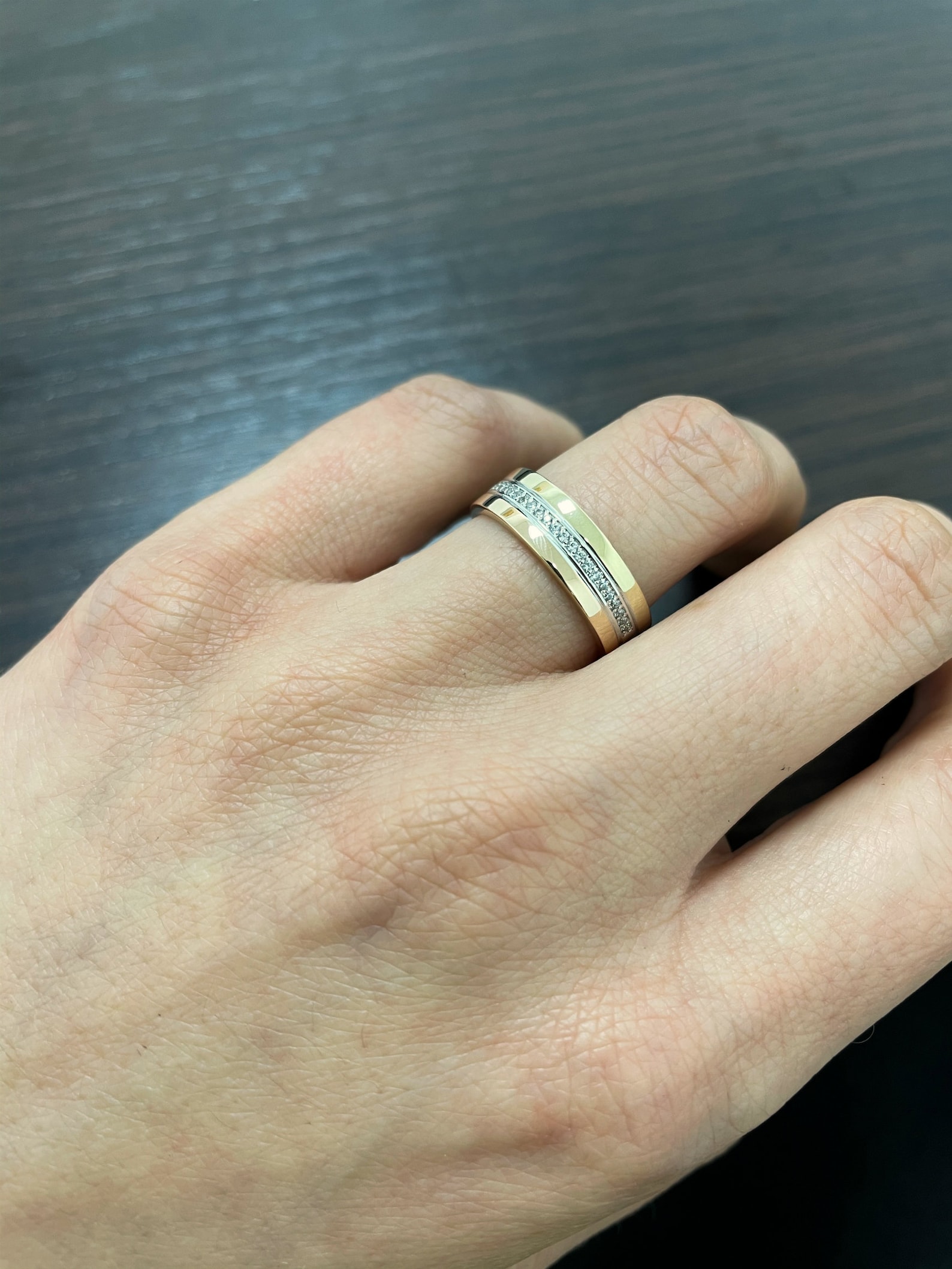 Tricolor Wedding Bands. His and Hers Wedding Bands Set Made of Three ...