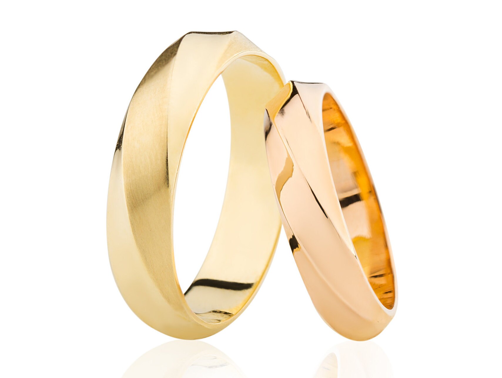 Twisted Wedding Bands Made of Solid 14k Gold. His and Hers Wedding ...