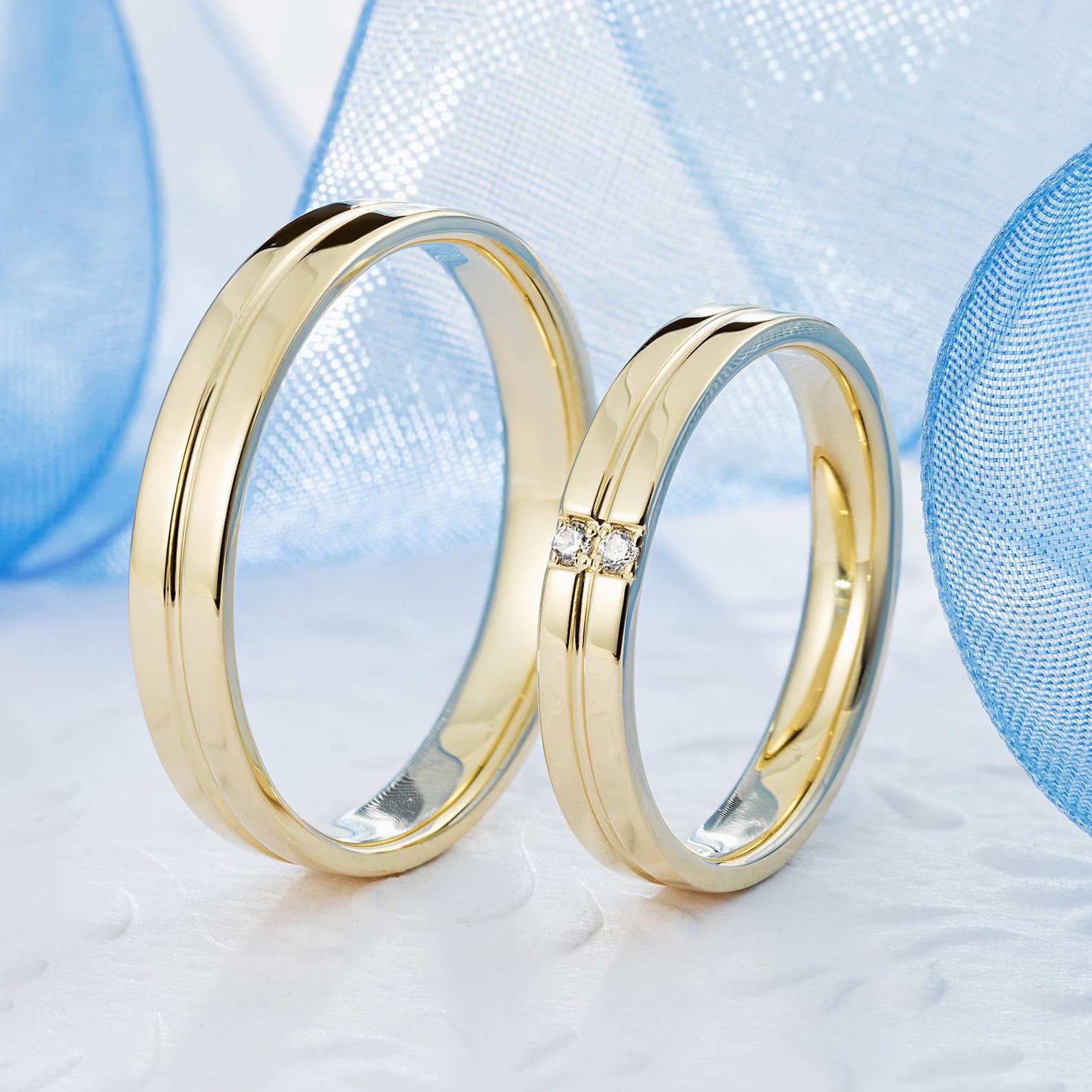 Simple Gold Wedding Band Set. His and Hers Wedding Rings. Gold - Etsy
