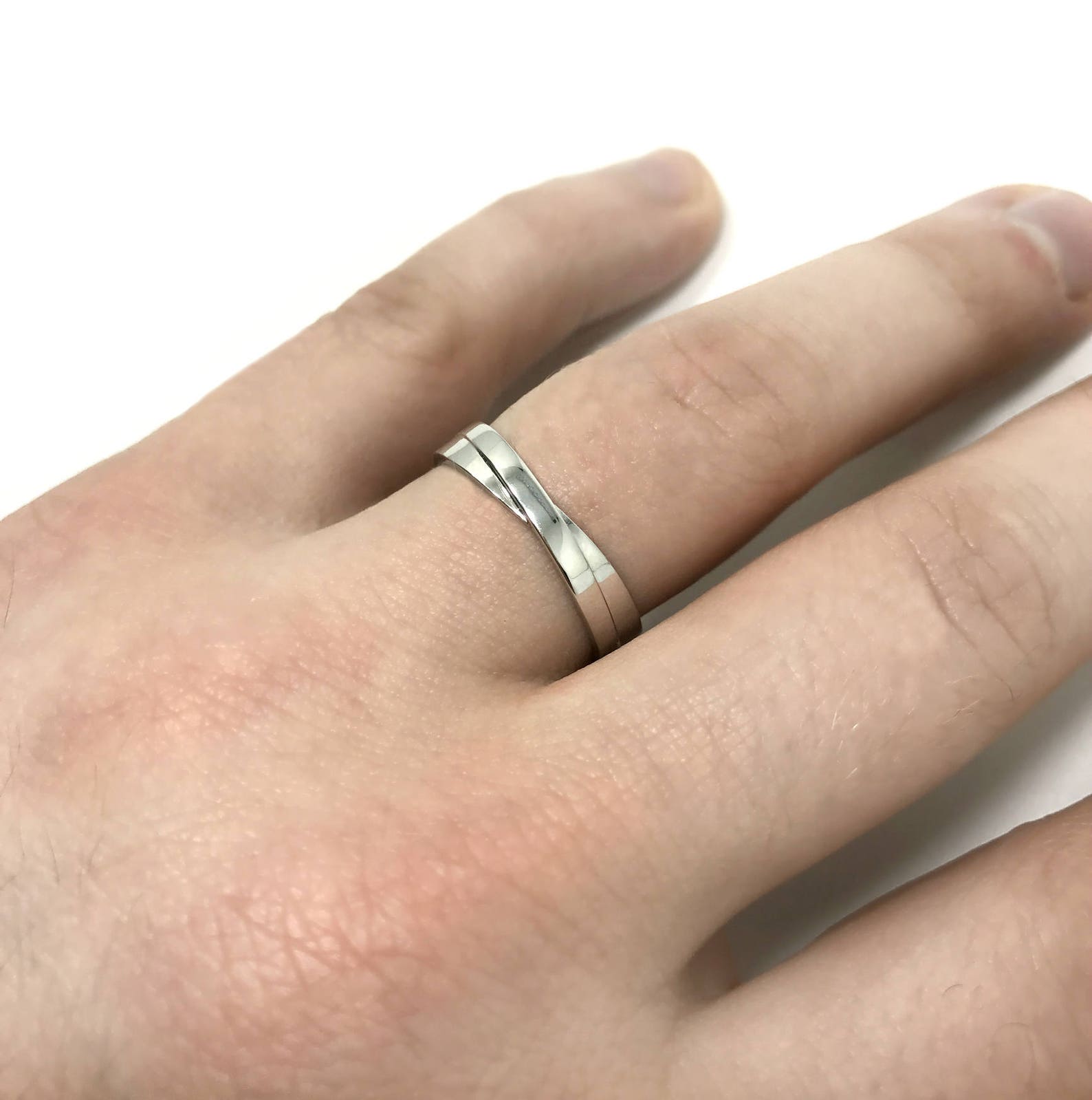 14k White Gold Wedding Bands. Gold Wedding Bands. Unique - Etsy