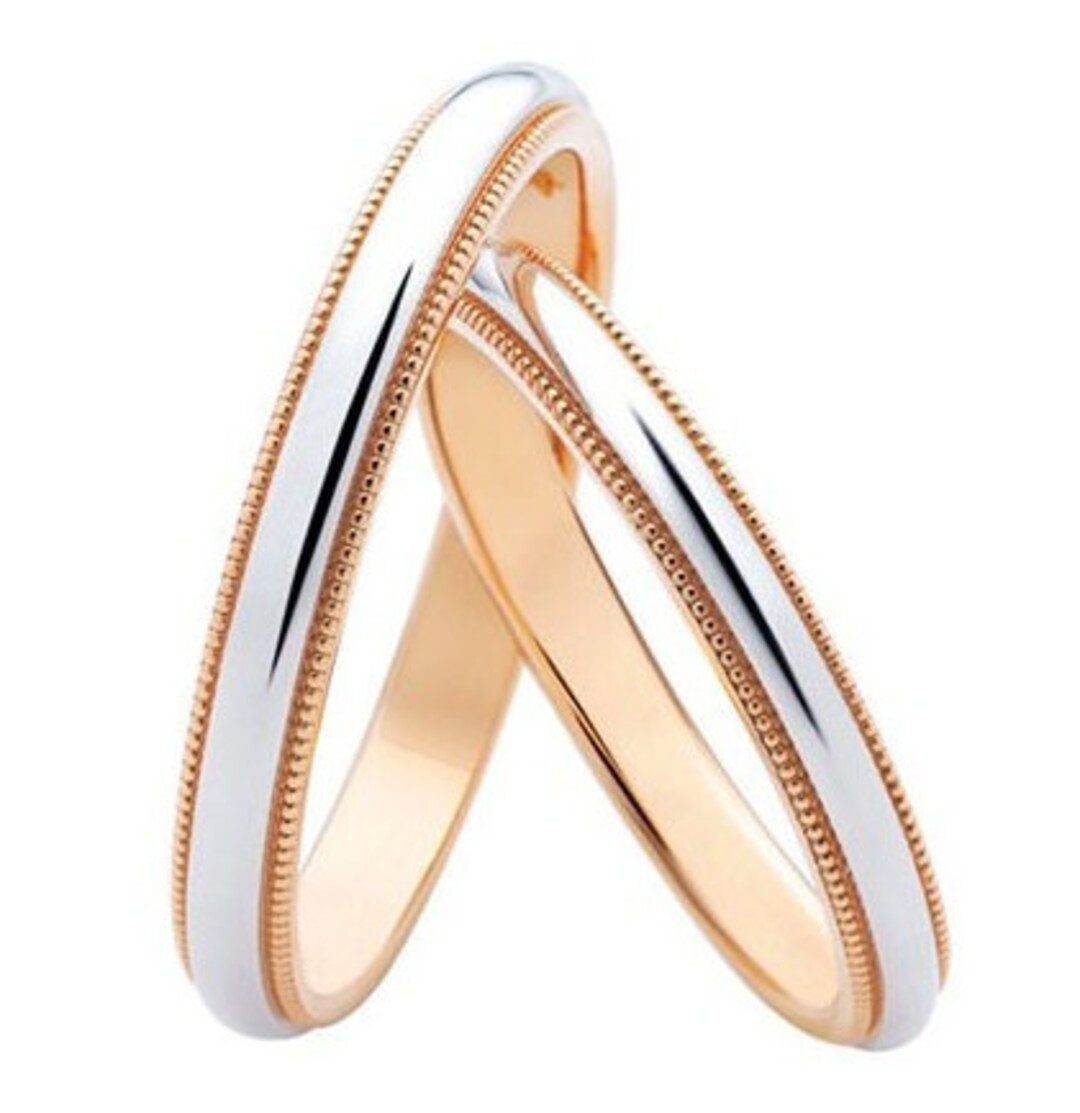 14k Gold Milgrain Wedding Bands. Gold Wedding Bands. Gold Wedding Rings ...