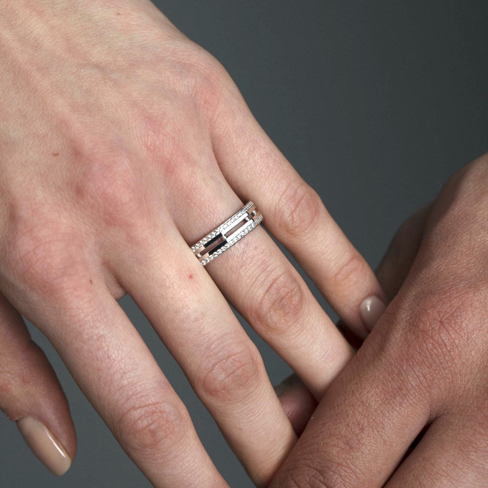 Unique Wedding Rings Set Made of Solid Gold. Matching Wedding - Etsy