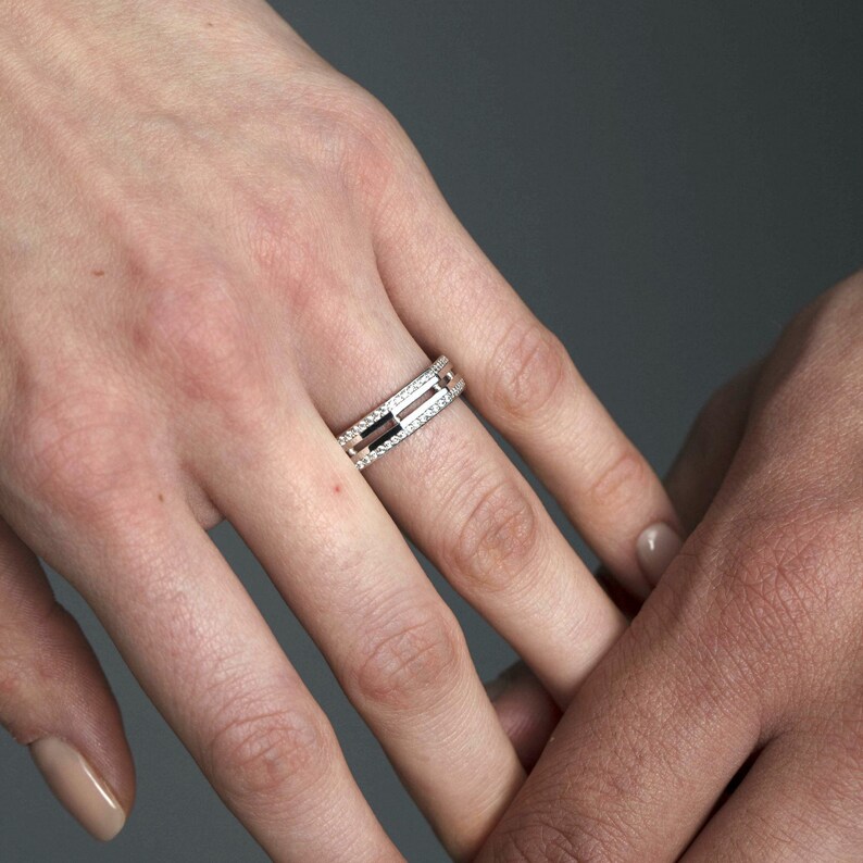 Unique Wedding Rings Set Made of Solid Gold. Matching Wedding - Etsy