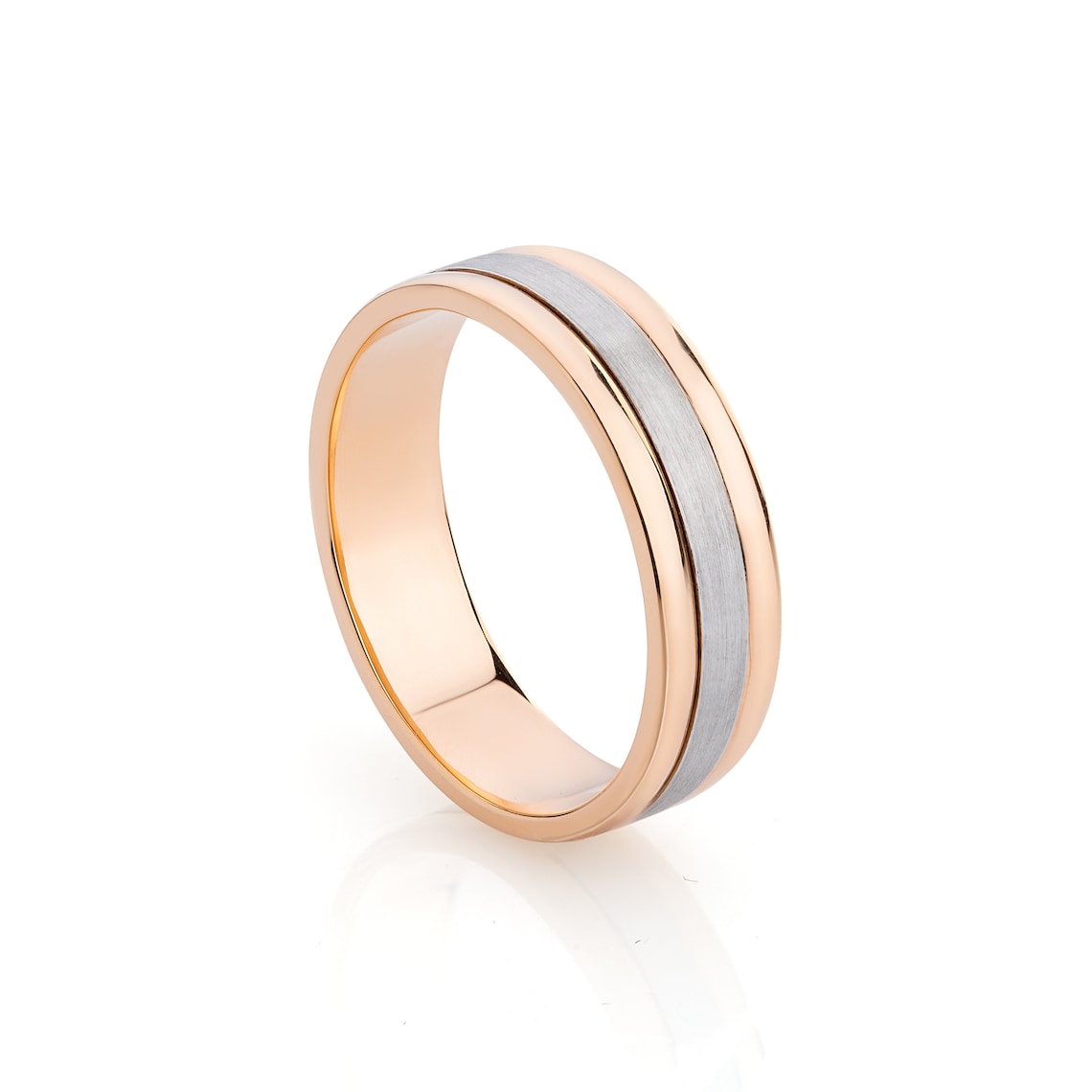 Two Tone Men's Wedding Band. Ring for Men. Wedding Ring. - Etsy