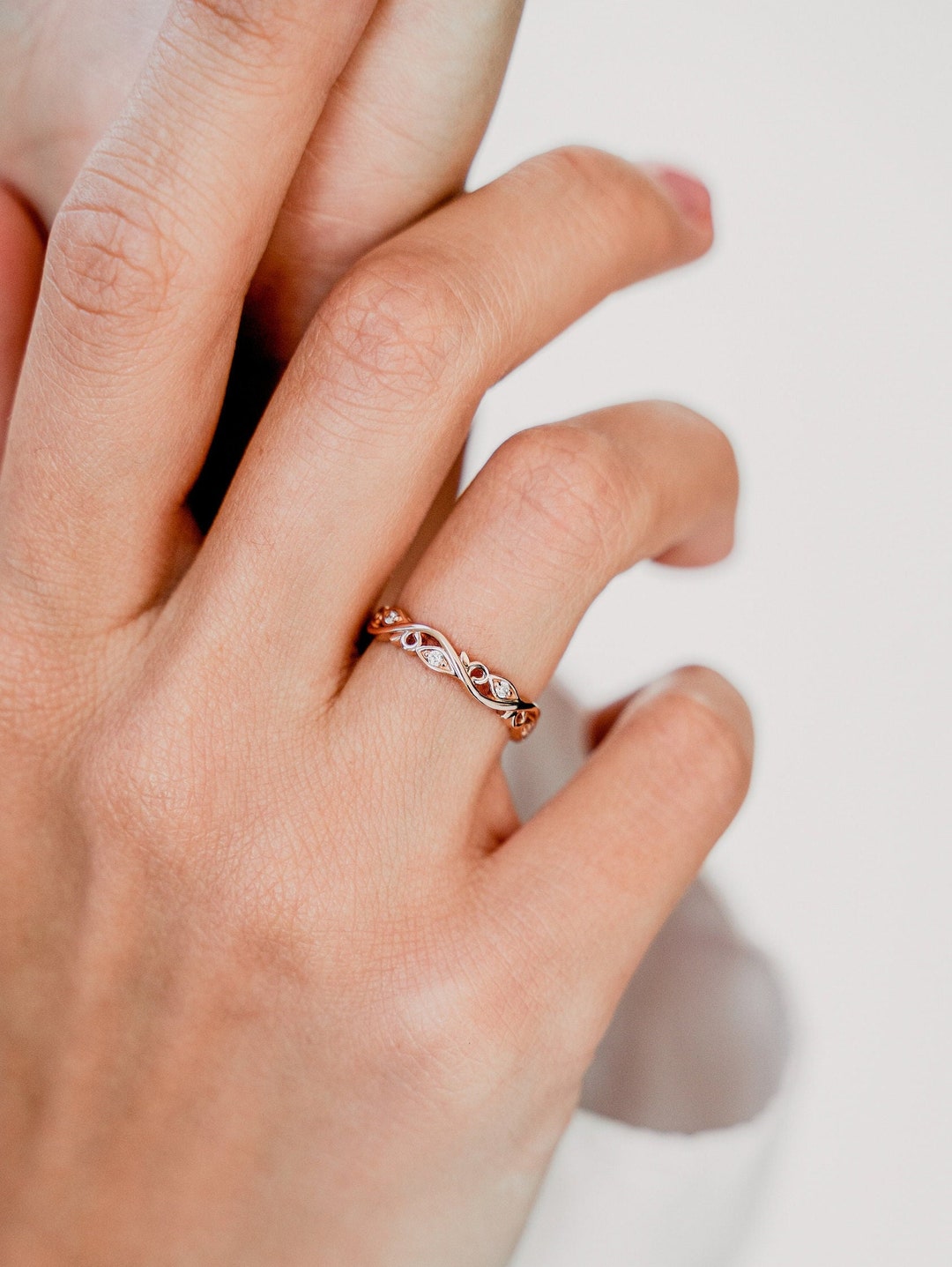 Gold Floral Ring. Women's Nature Ring. Gold Ring for Women. Curved ...