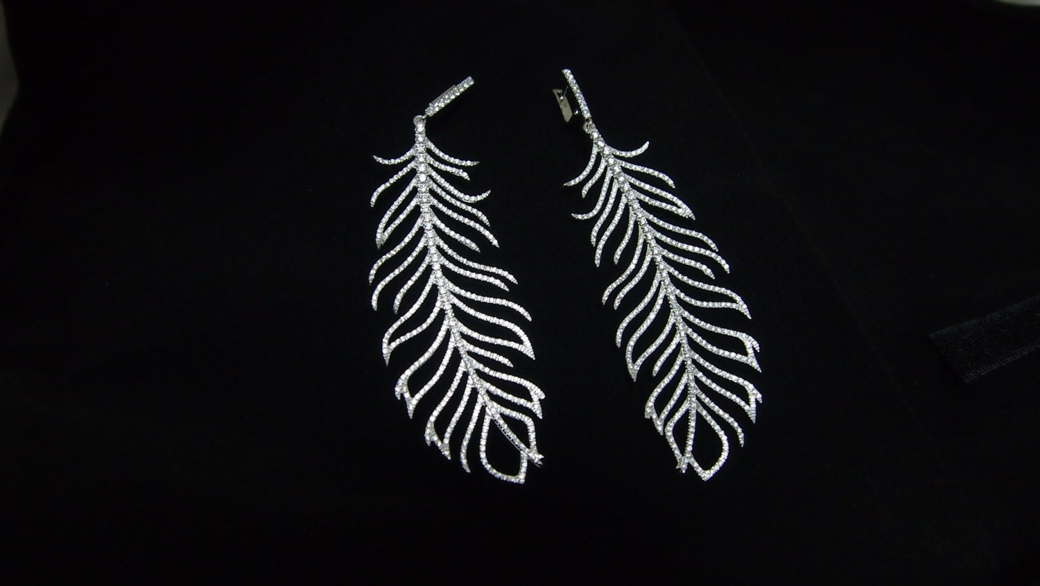 14k Gold Feather earrings. Gold earrings. Statement earrings. | Etsy