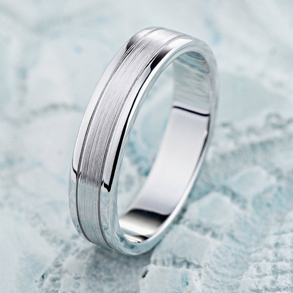 Brushed Wedding Band - Etsy