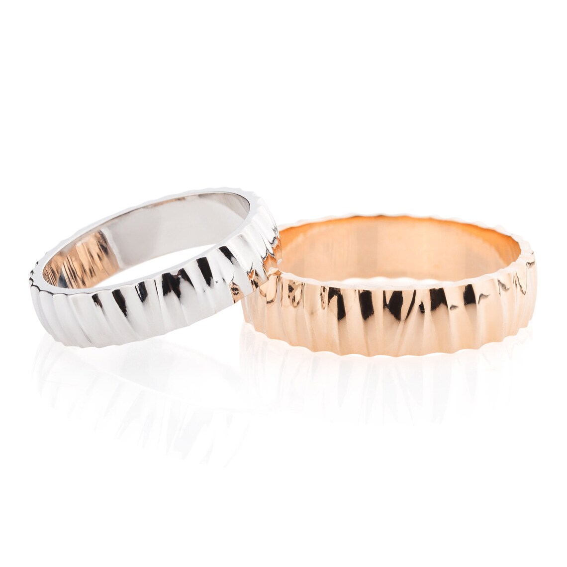 Solid Gold Wedding Rings. Unique Wedding Rings. Matching Rings - Etsy