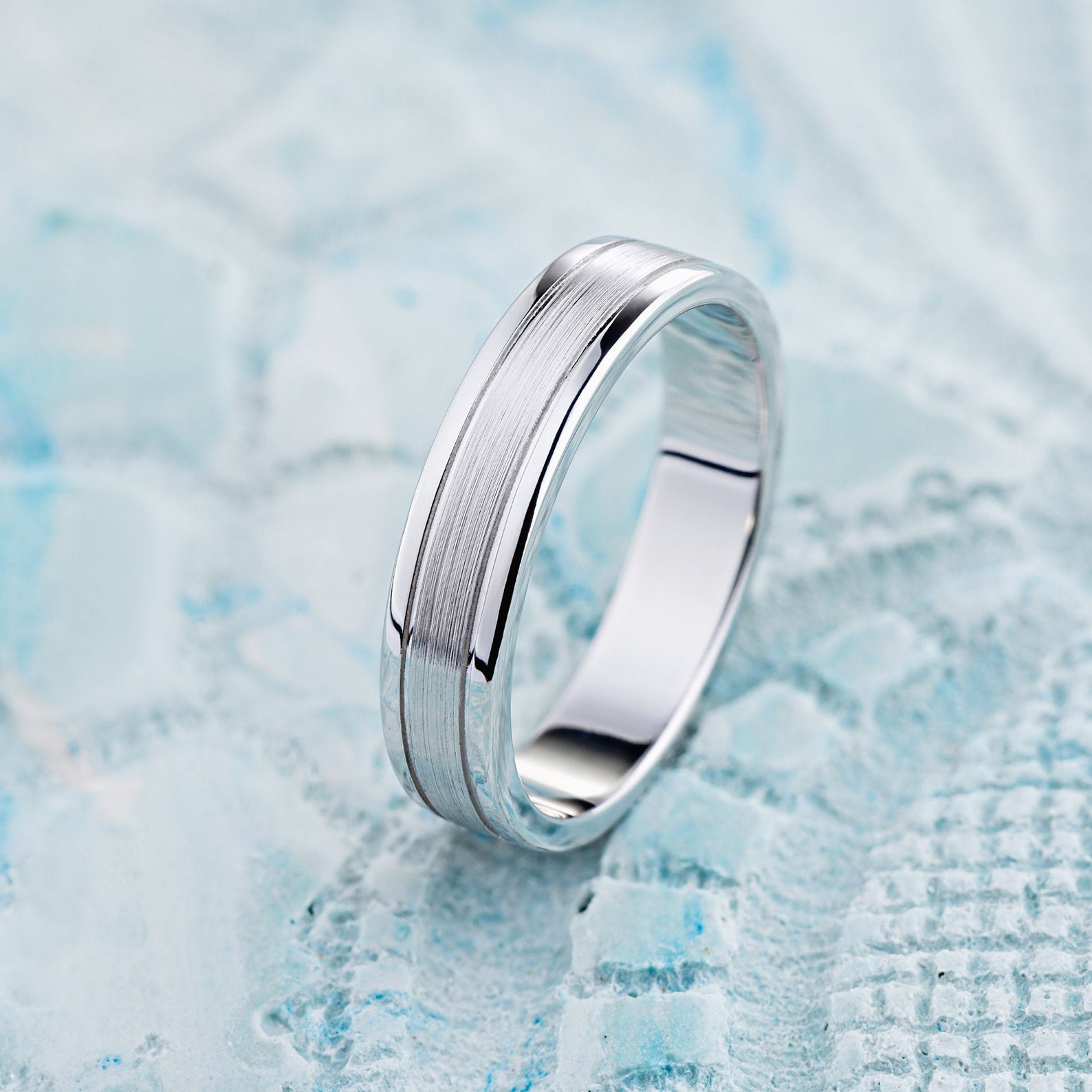 Wedding Rings Set for Groom and Bride. White Gold Diamond - Etsy