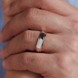 Unique Mens Wedding Band Made of Two Colors of Gold. Ring for Men. Mens ...