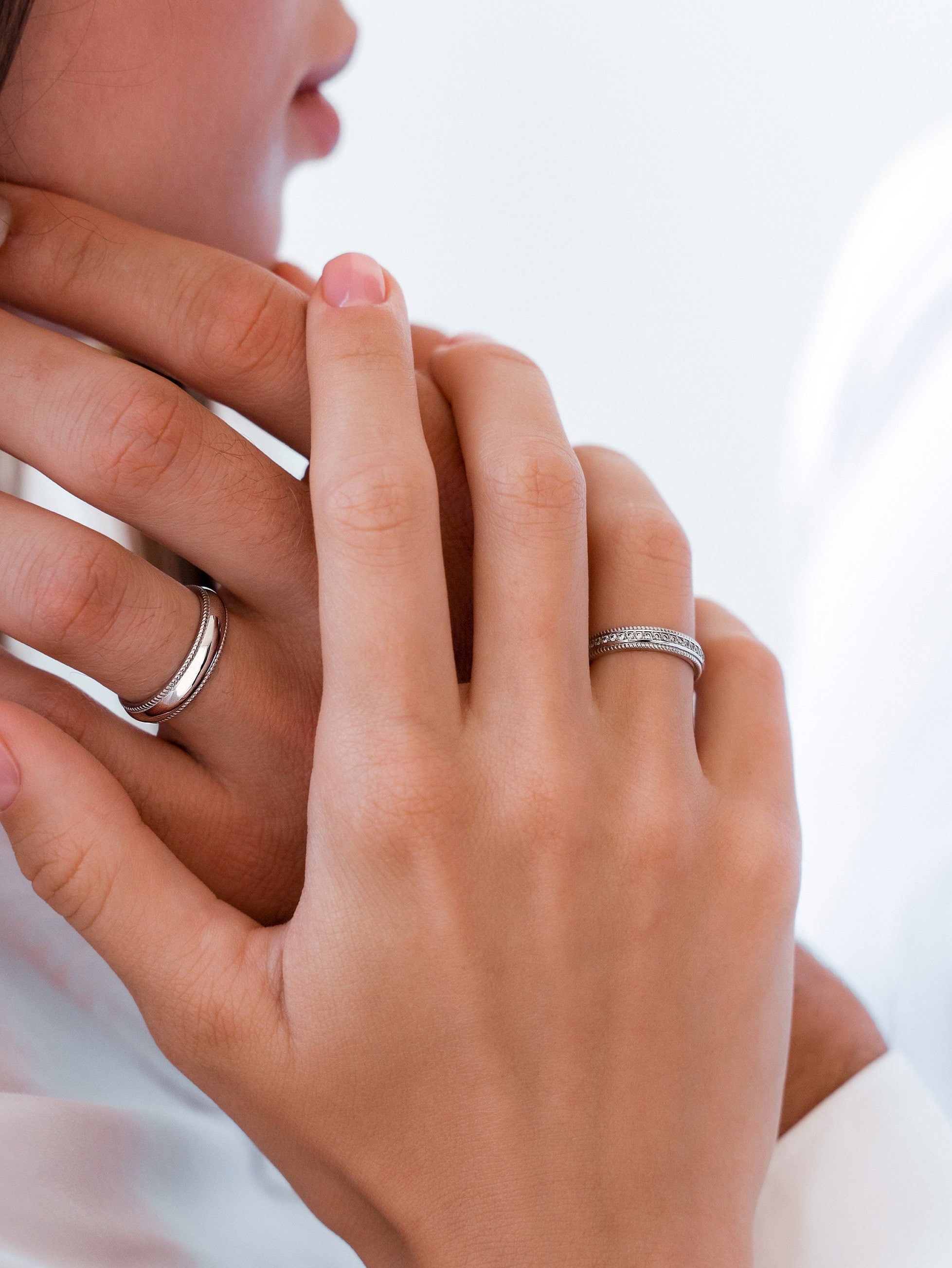 Couple Wedding Rings Made of 14k Gold With Diamonds. His and | Etsy