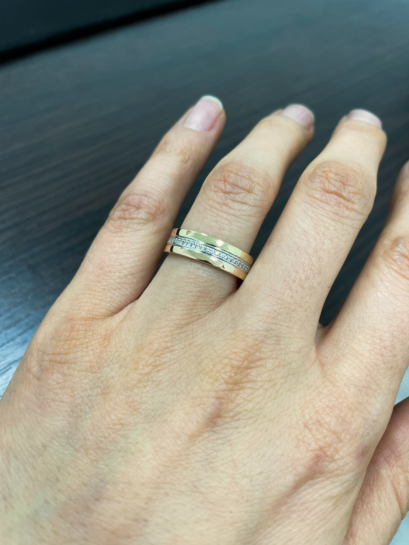 Tricolor Wedding Bands. His and Hers Wedding Bands Set Made of Three ...