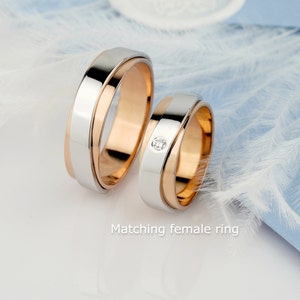 Unique Mens Wedding Band Made of Two Colors of Gold. Ring for Men. Mens ...