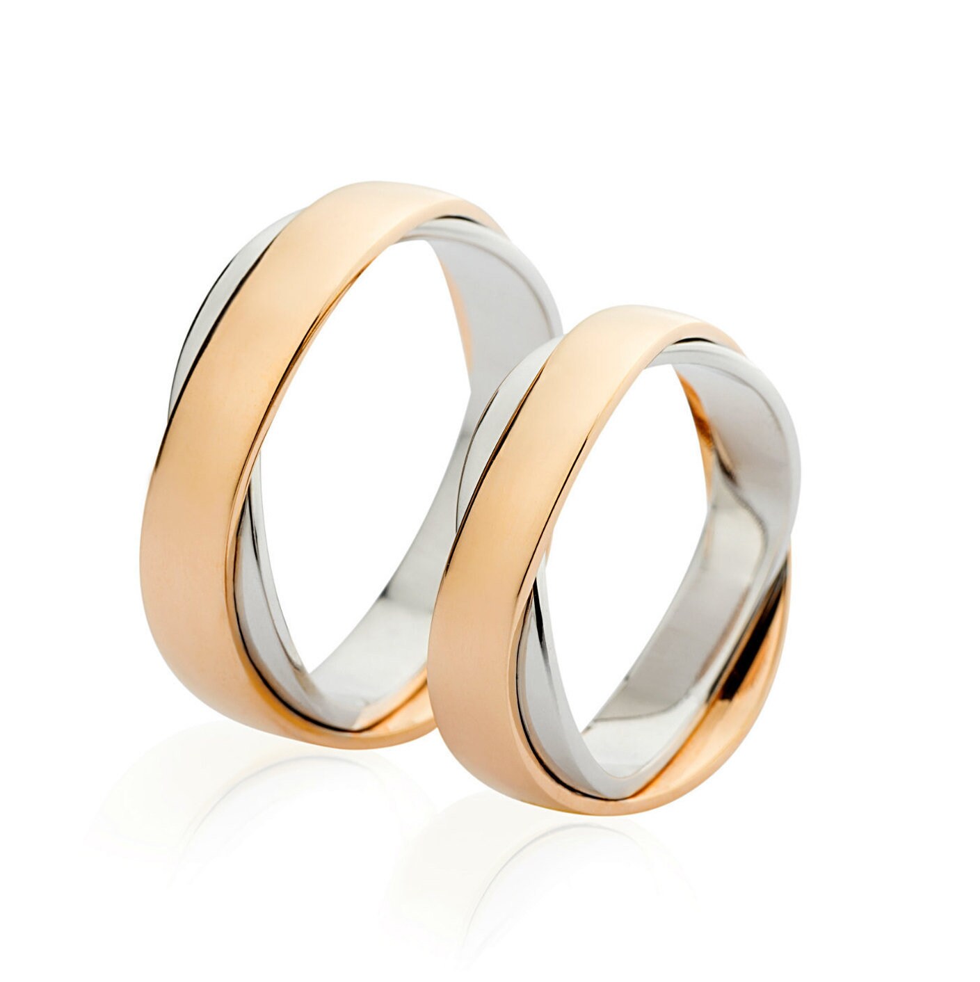 Wedding Rings Set Made of Solid 14k Gold. Couple Wedding | Etsy