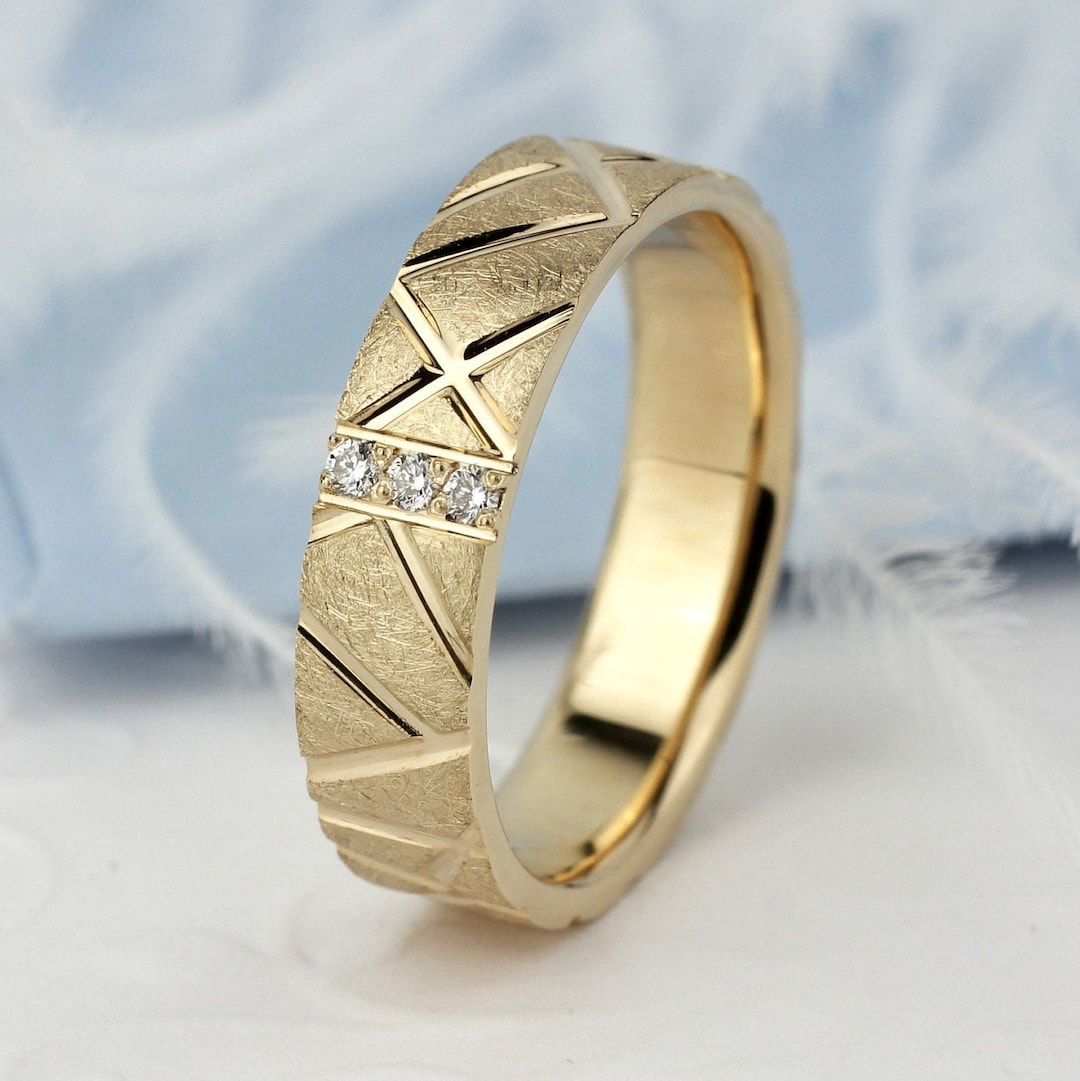 Wedding Bands Women Unique. Gold Ring for Women. Gold Wedding Band for ...