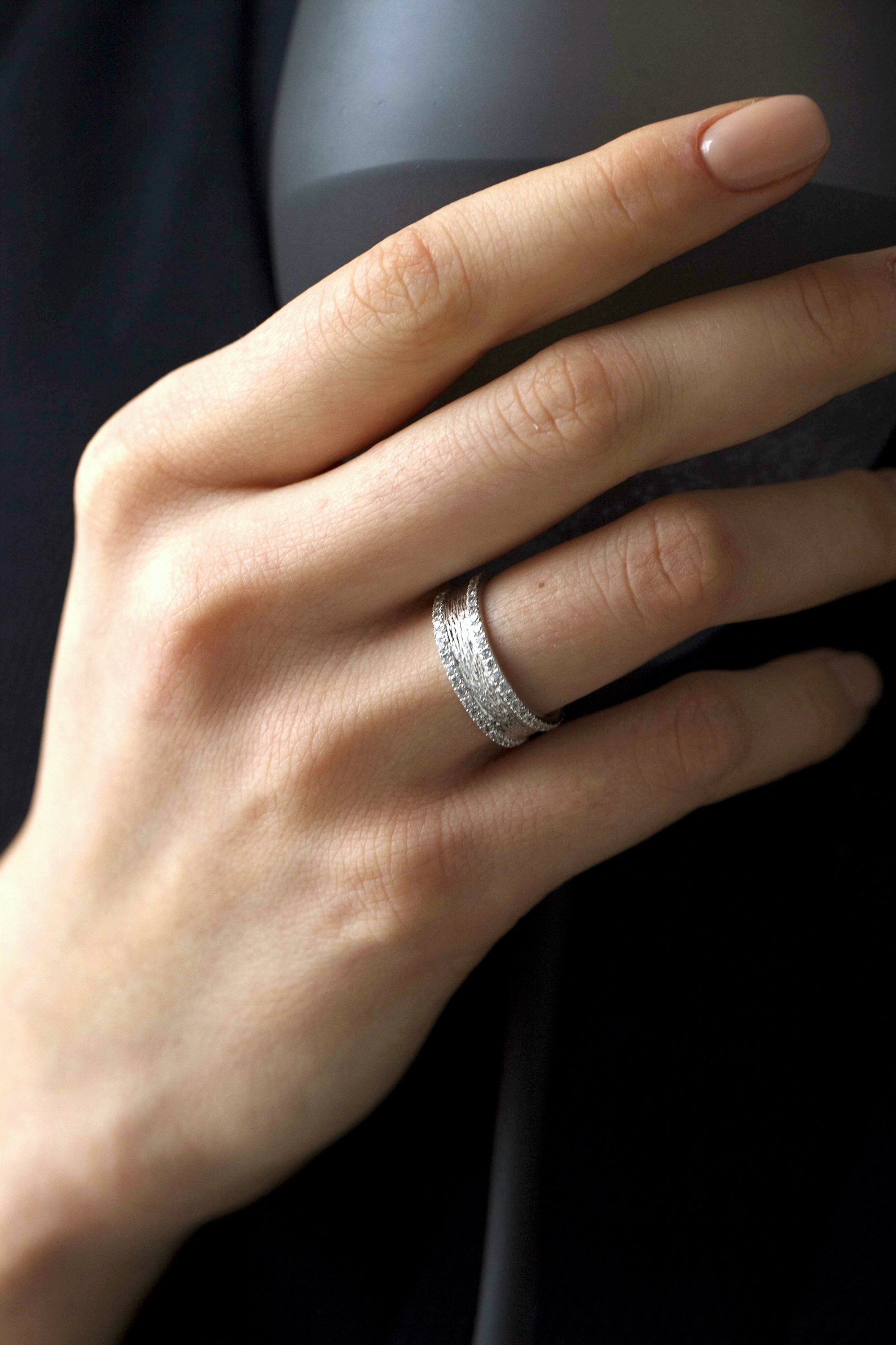 Textured Wedding Band for Women. Wedding Bands Women. - Etsy