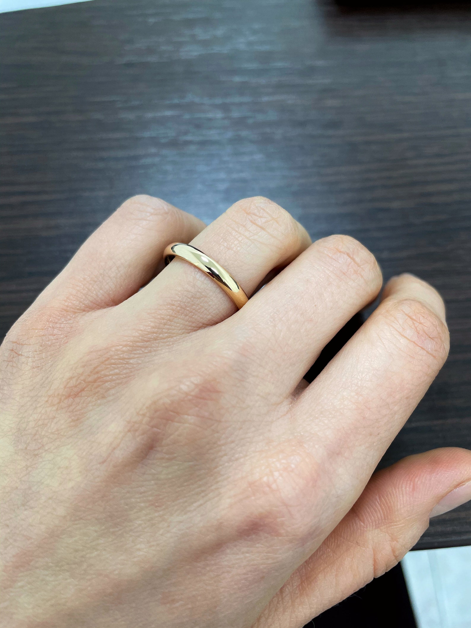 Simple Gold Wedding Rings With Diamond in Her Ring. Classic - Etsy