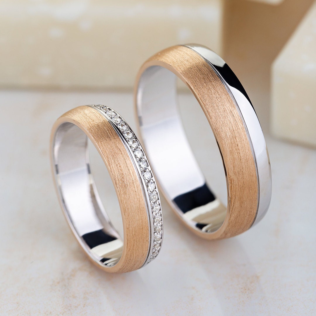 Matching Wedding Bands Made of 14k Gold. Wedding Rings Set. - Etsy
