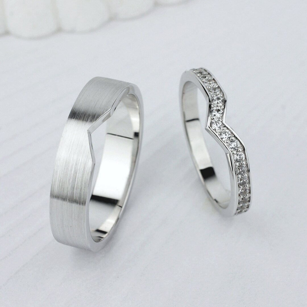 Matching Wedding Rings Set. Couple Wedding Bands. Gold Wedding - Etsy