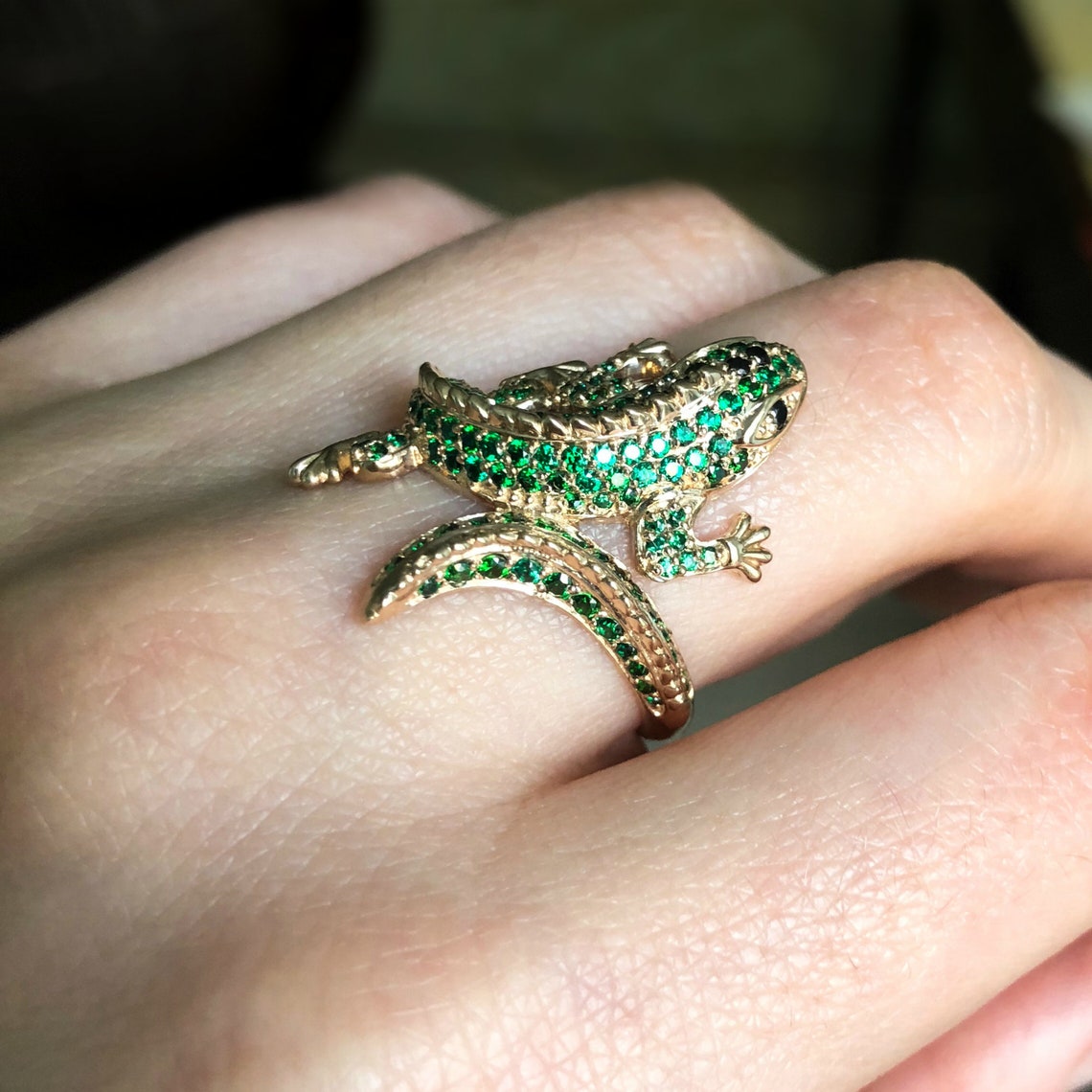 Gold Lizard Ring. Animal Ring. Statement Ring. Womens Rings. - Etsy