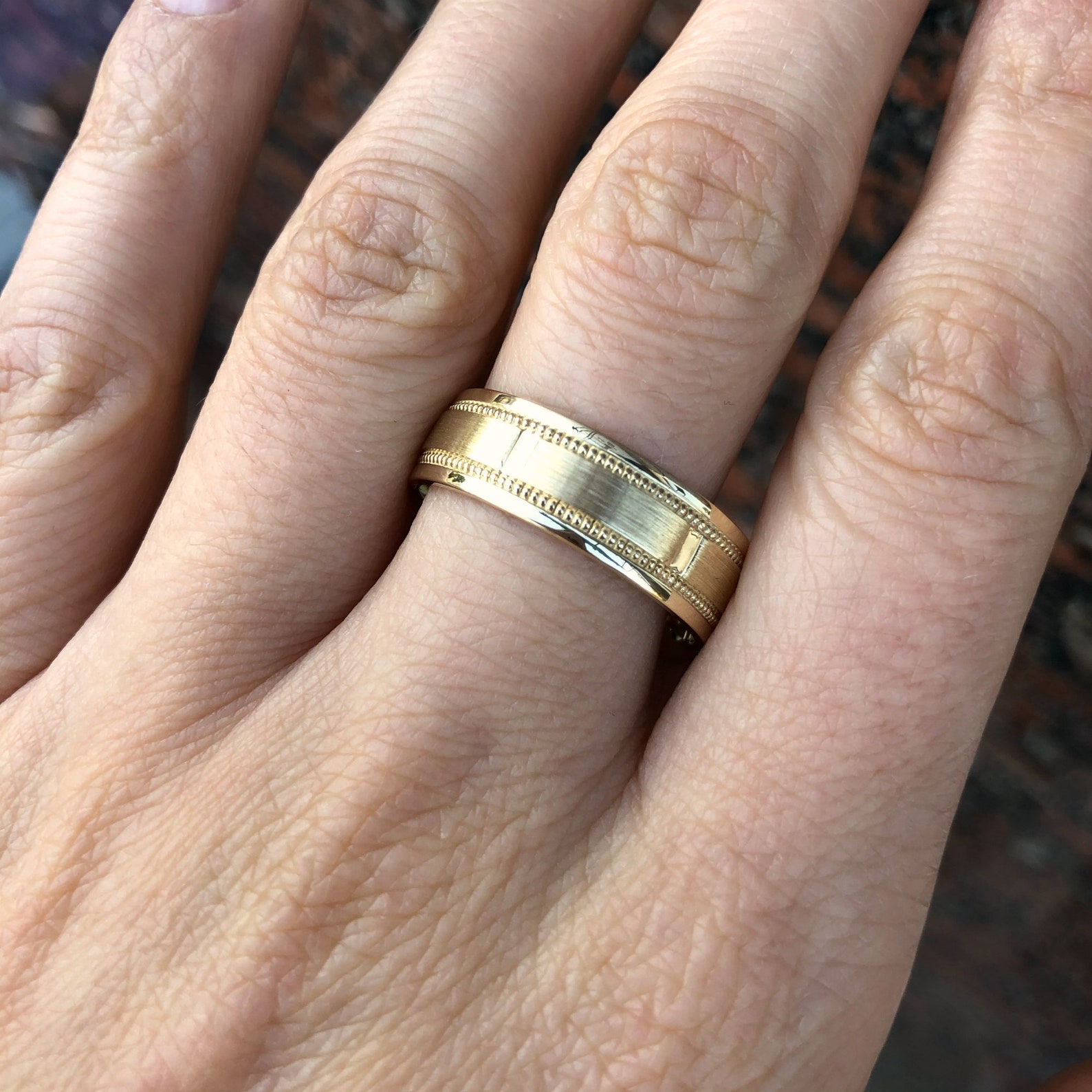 Gold Wedding Band for Men. Wide Wedding Ring. Heavy Wedding - Etsy