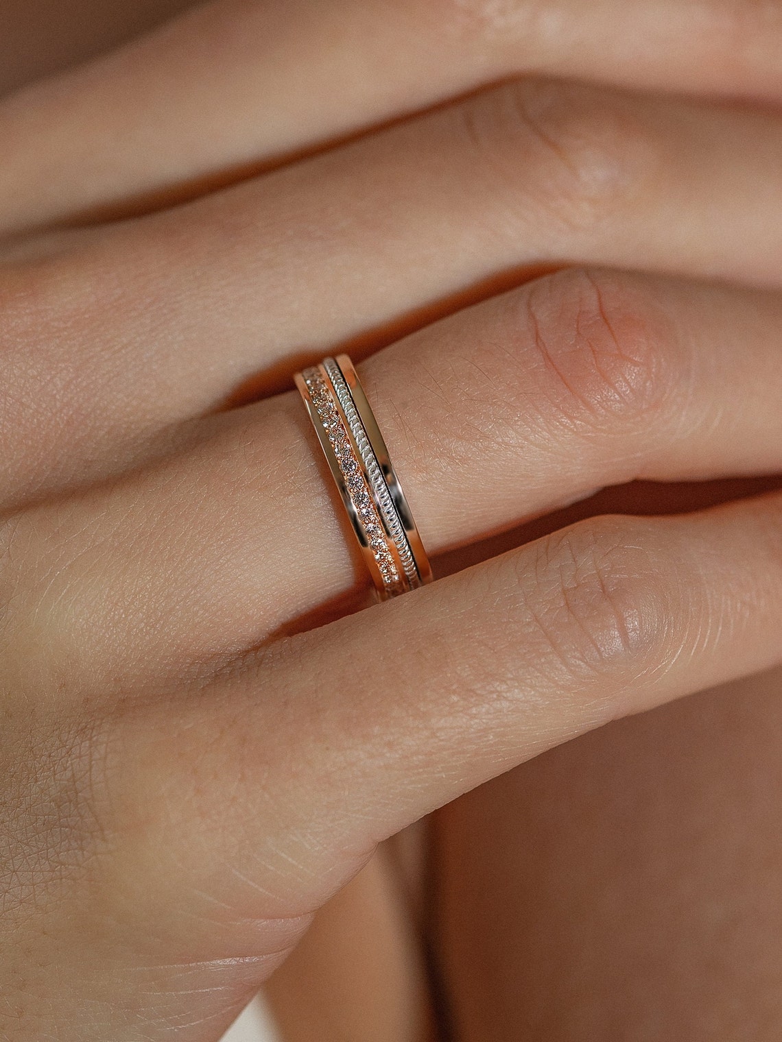 Unique Gold Women's Wedding Band. Gold Wedding Ring for - Etsy