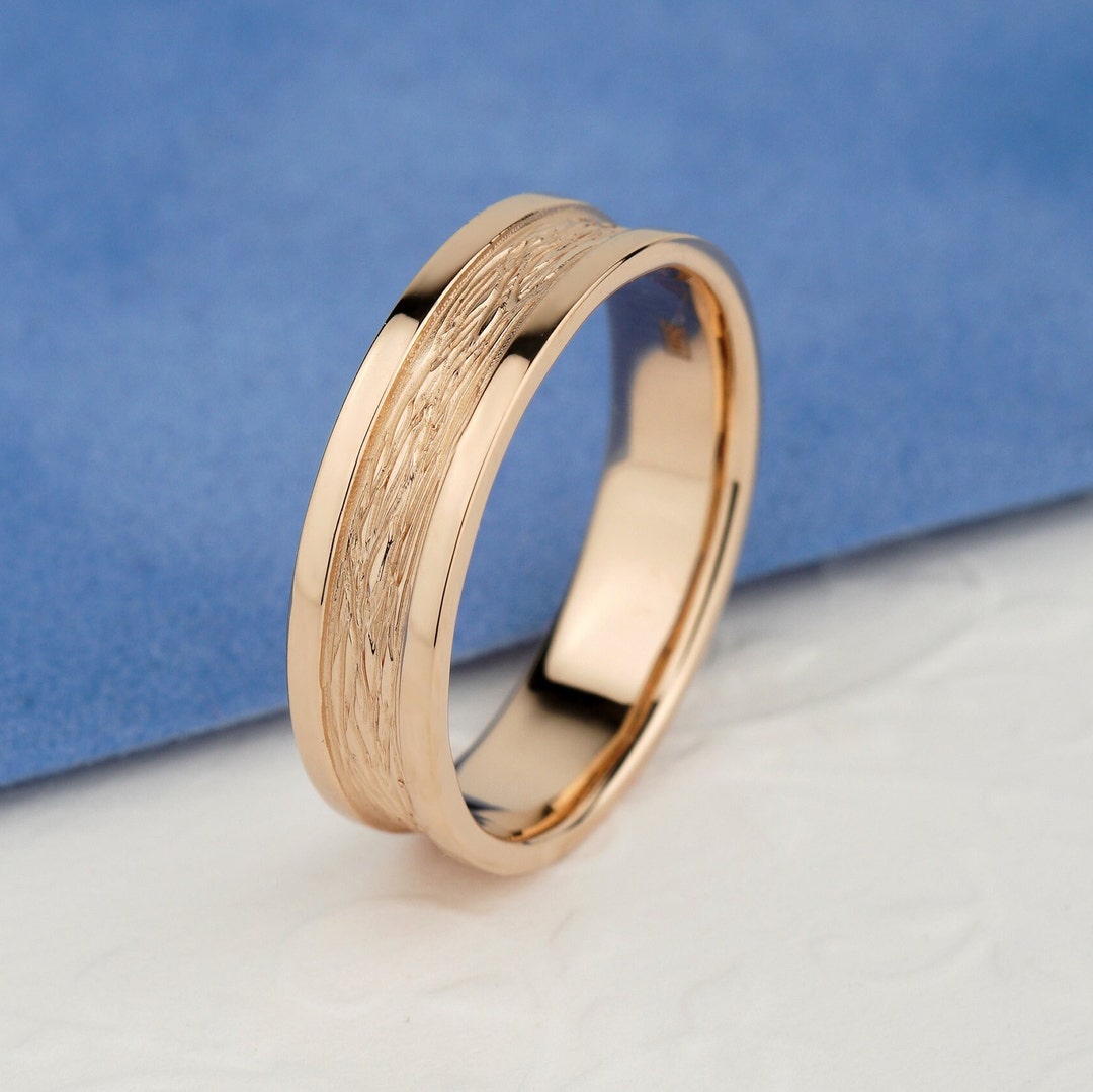 Mens Wedding Band Rose Gold. Mens Wedding Ring. Unique Mens - Etsy