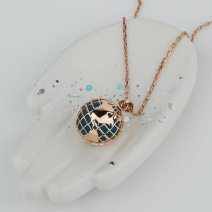 Unique Gold Pendant With World Map. Globe Pendant, Travel Gift. World ...