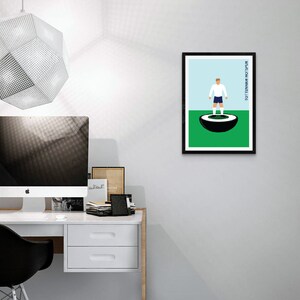 Retro Illustrated Subbuteo Style Table Football Player Poster Print ...