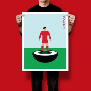 Retro Illustrated Subbuteo Style Table Football Player Poster Print ...