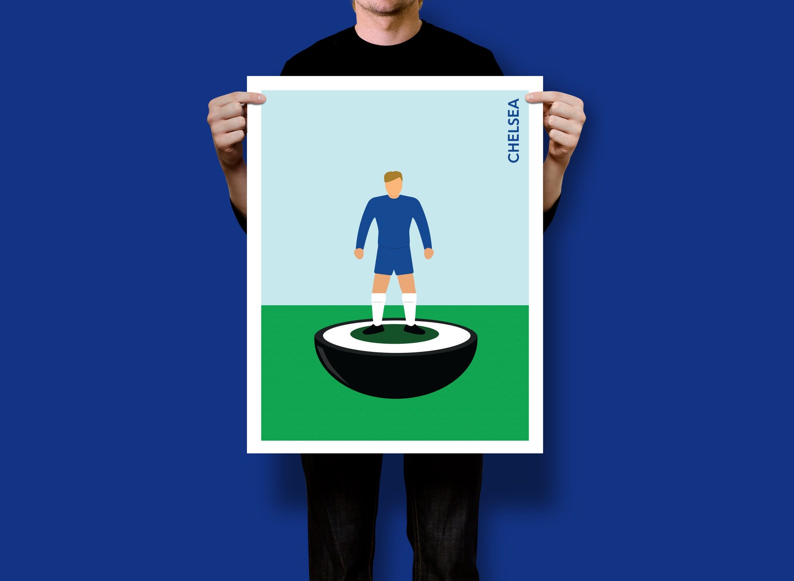 Retro Illustrated Subbuteo Style Table Football Player Poster Print ...