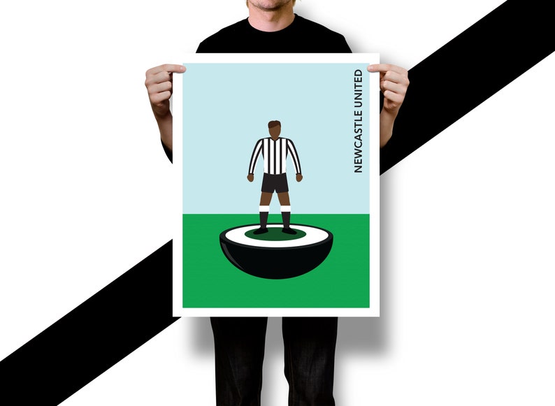 Retro Illustrated Subbuteo Style Table Football Player Poster Print ...
