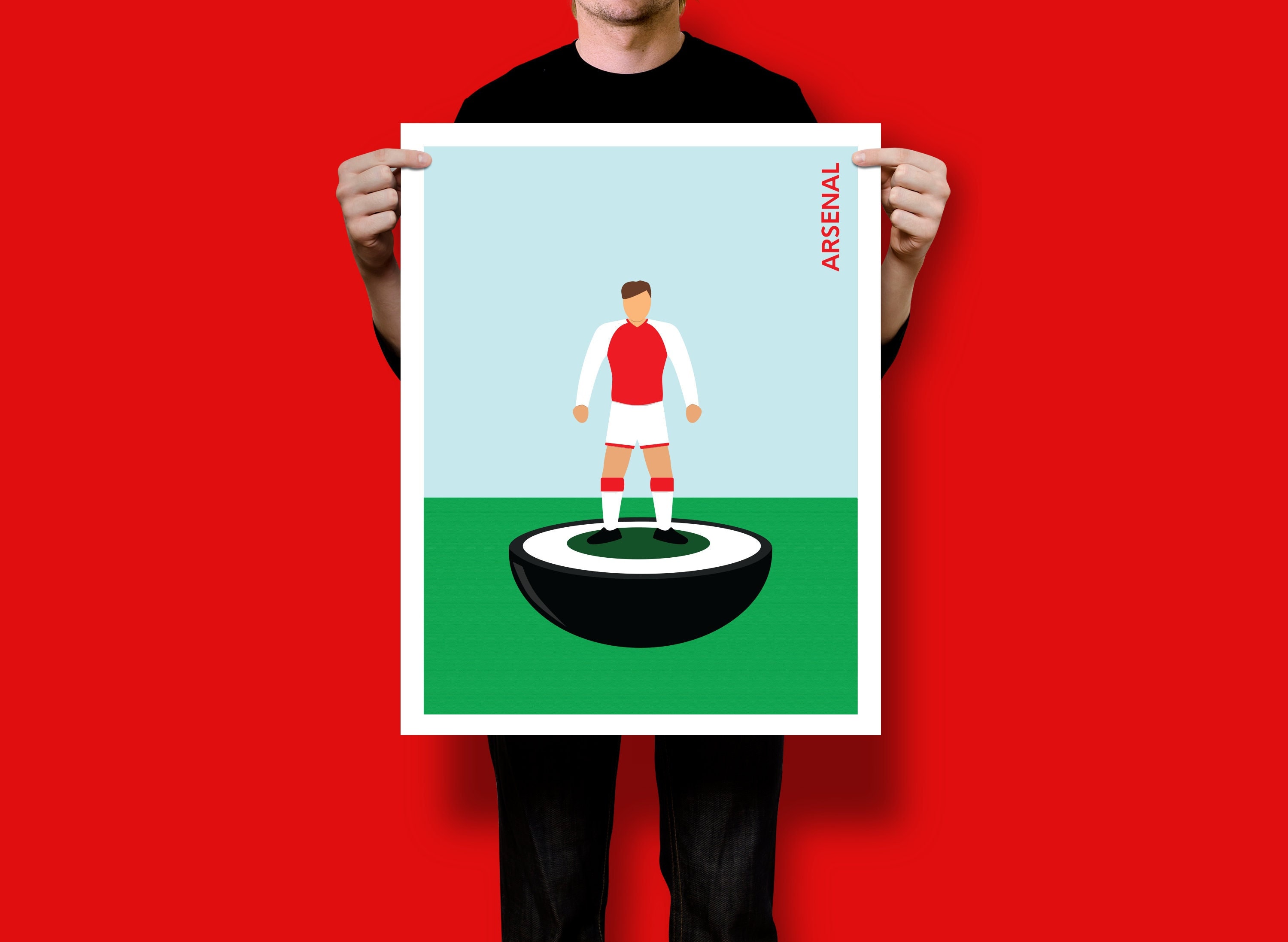 Retro Illustrated Subbuteo Style Table Football Player Poster Print ...