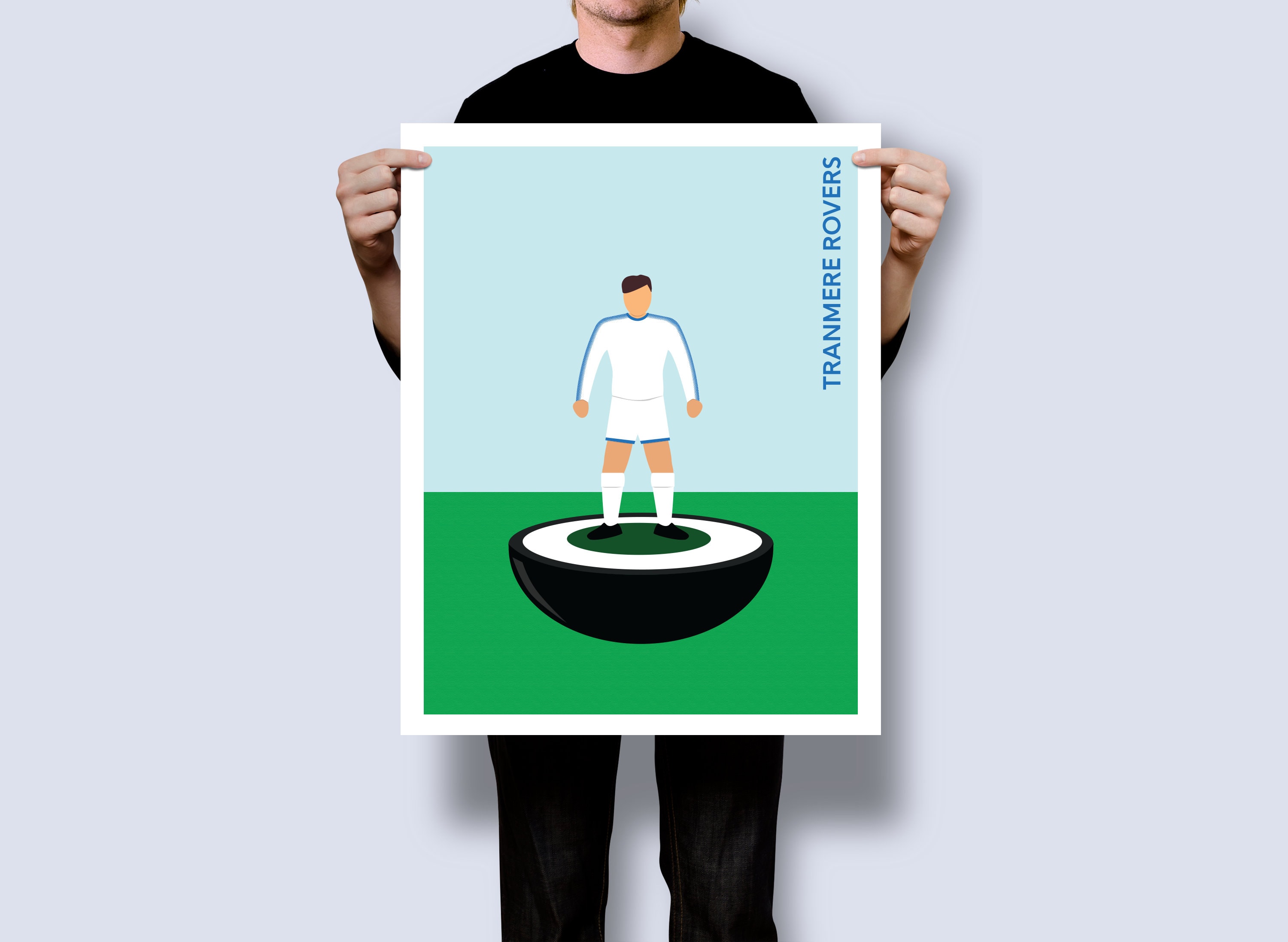 Retro Illustrated Subbuteo Style Table Football Player Poster Print ...