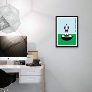 Retro Illustrated Subbuteo Style Table Football Player Poster Print ...