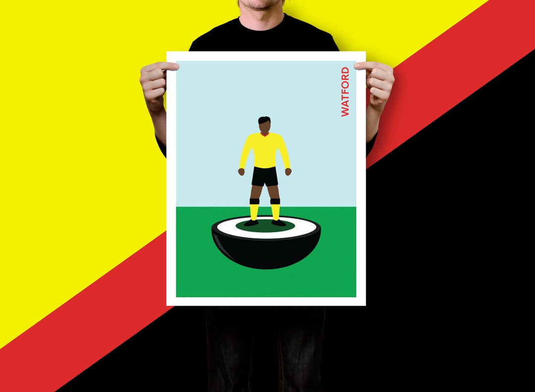 Retro Illustrated Subbuteo Style Table Football Player Poster Print ...