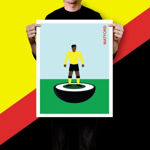 Retro Illustrated Subbuteo Style Table Football Player Poster Print ...