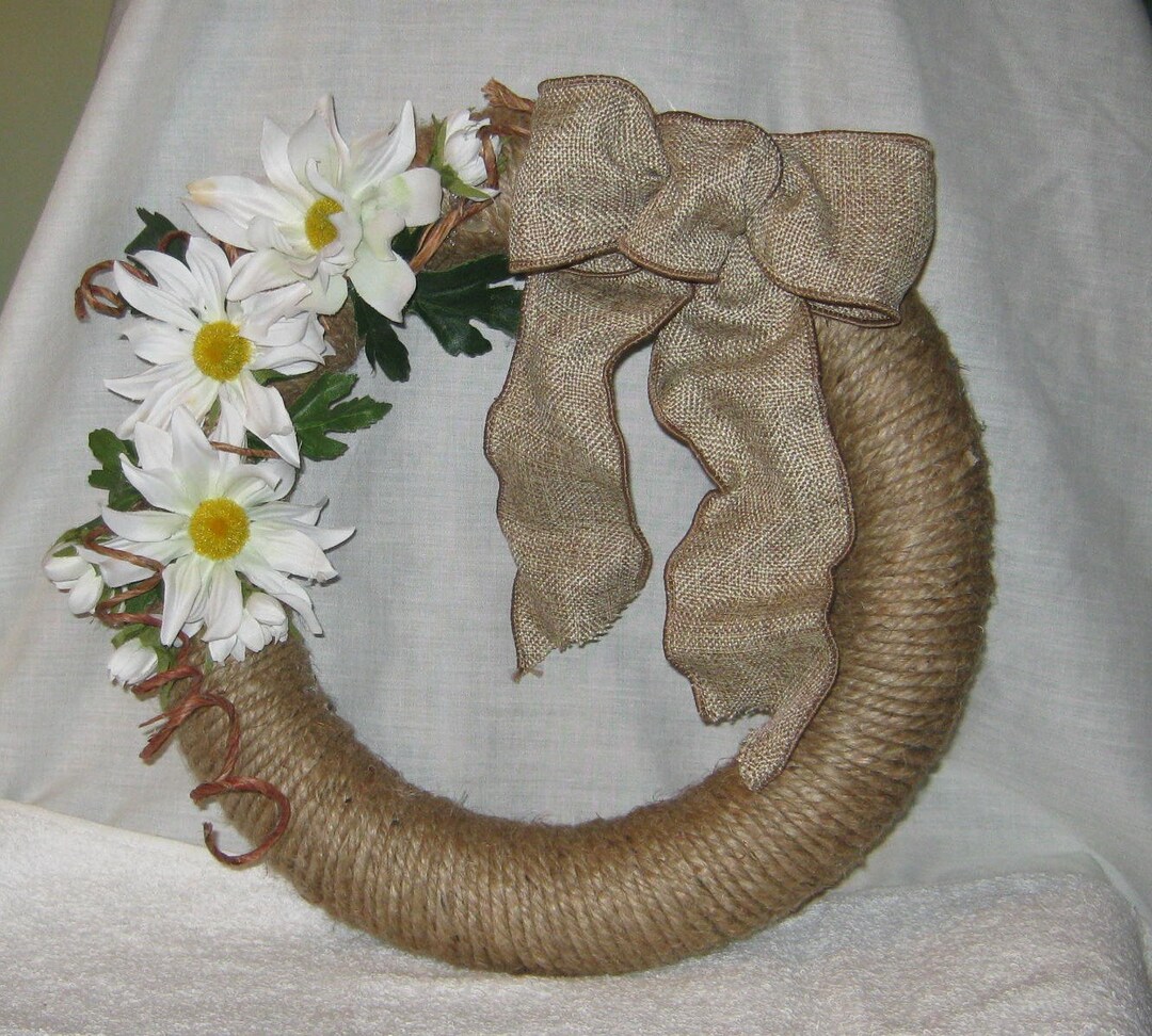 Jute Wrapped Wreath. - Etsy