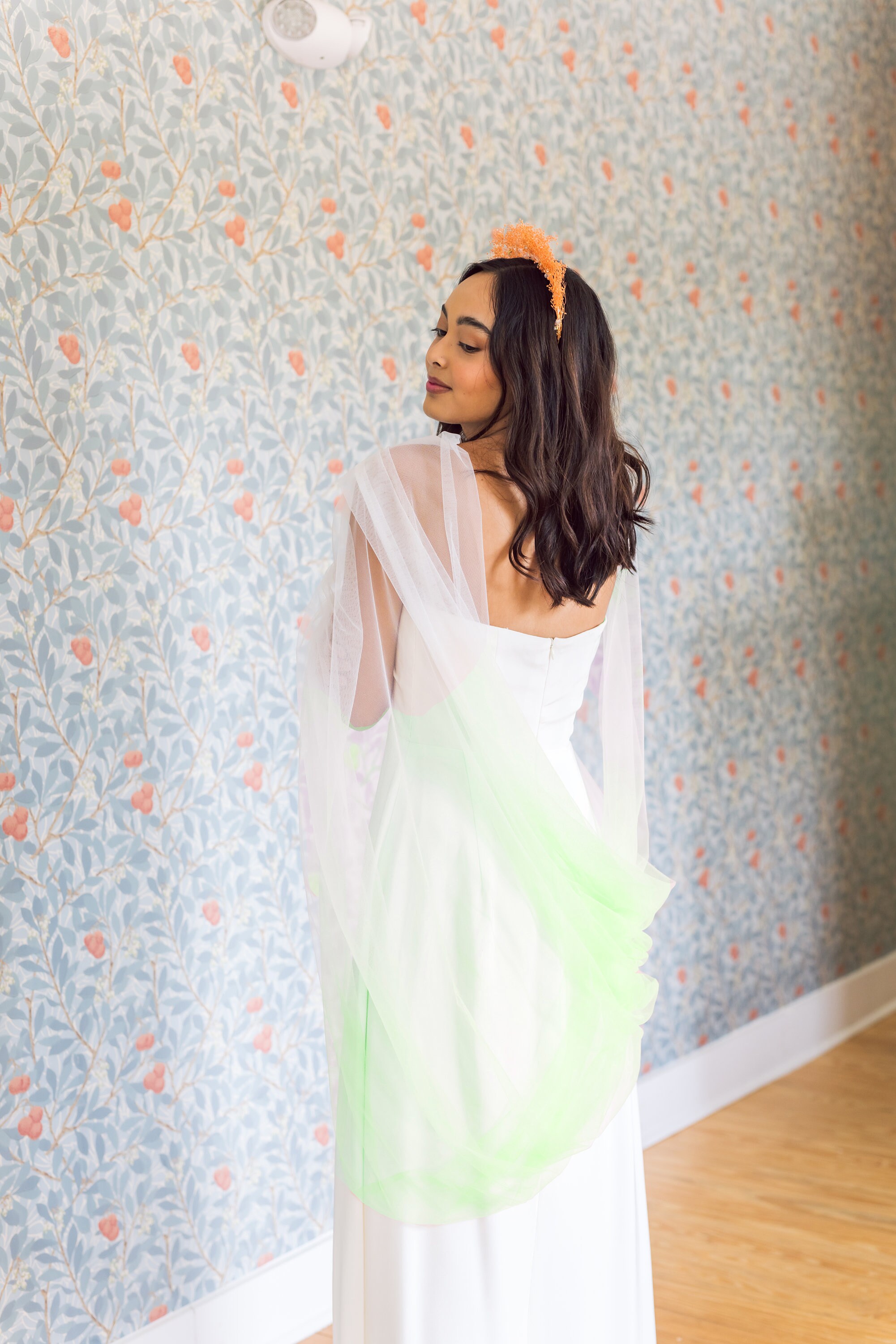 OMBRE BRIDAL CAPE Bridal Cape Cape Veil Tulle Cape Wedding Cape Veil ...