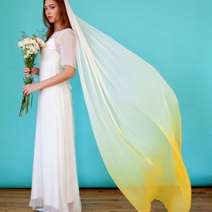 DYED SILK VEIL - Dip Dyed Veil Ombre Veil Silk Veil Silk Chiffon Veil ...