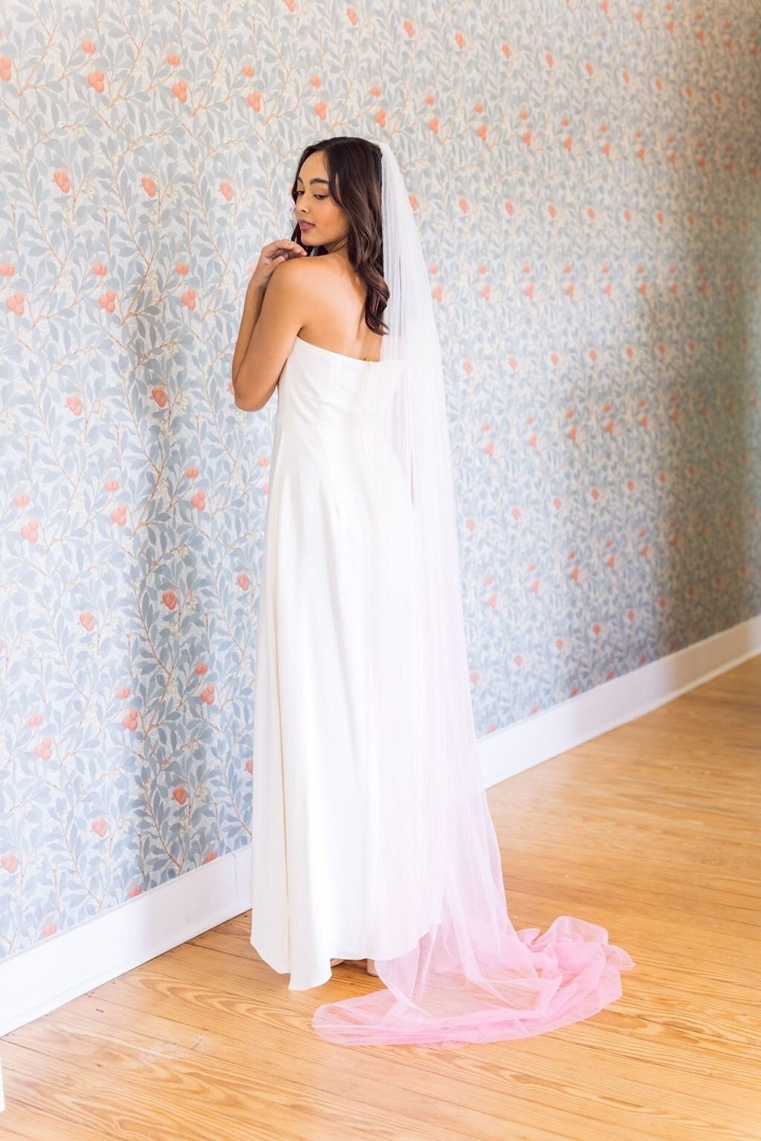 OMBRE TULLE VEIL - Colored Veil, Dip Dyed Veil, Tulle Wedding ...