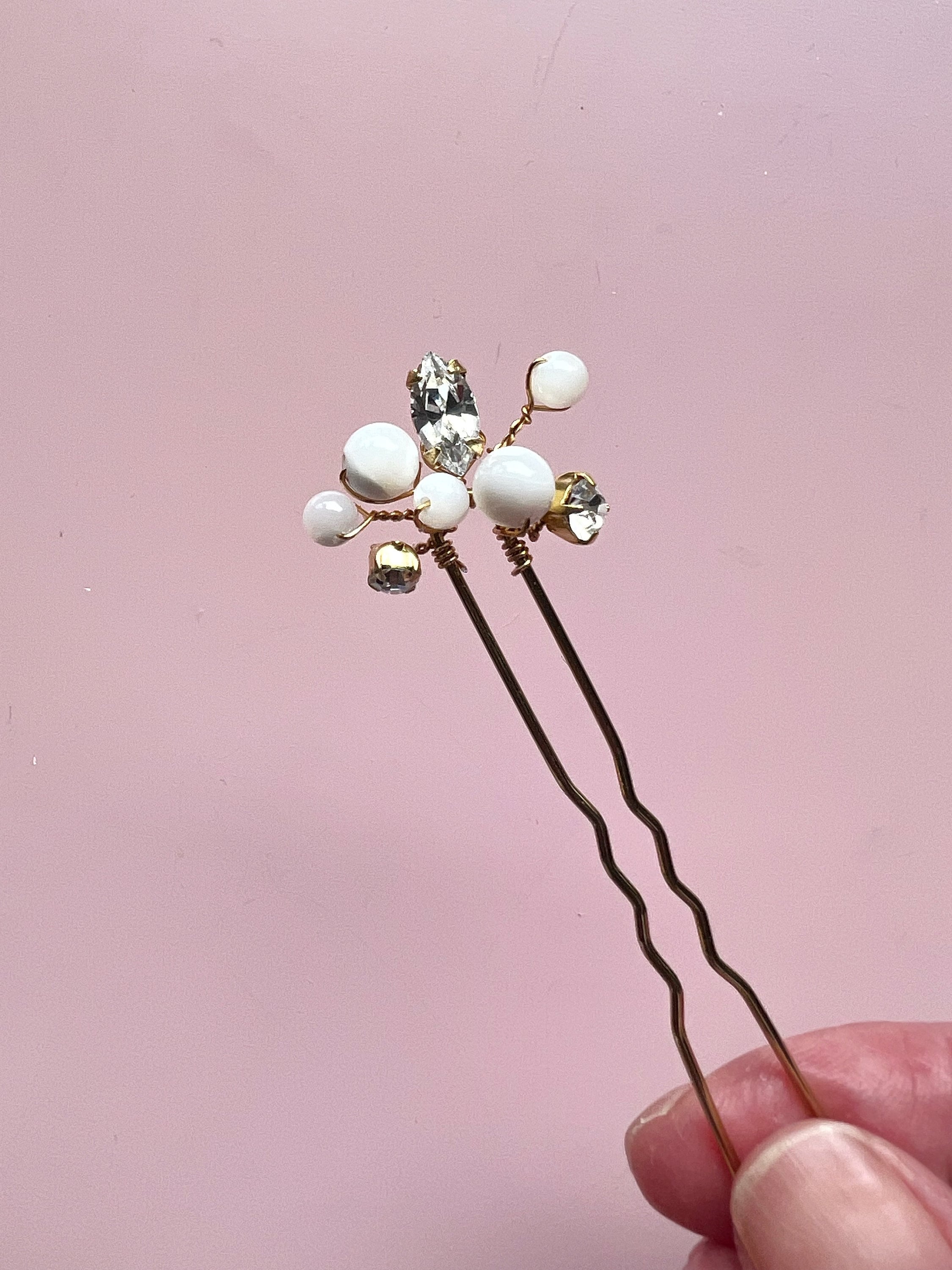 PEARL PIN GIFT Pearl Crystal Pins Bridal Hair Pins Bridesmaid Proposal ...