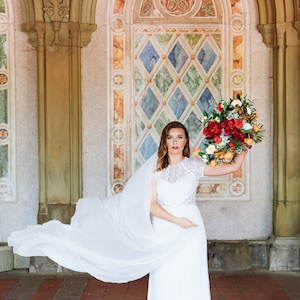 Silk Chiffon Wedding Veil: Sheer Bridal Veil With Hand-rolled Edges - Etsy
