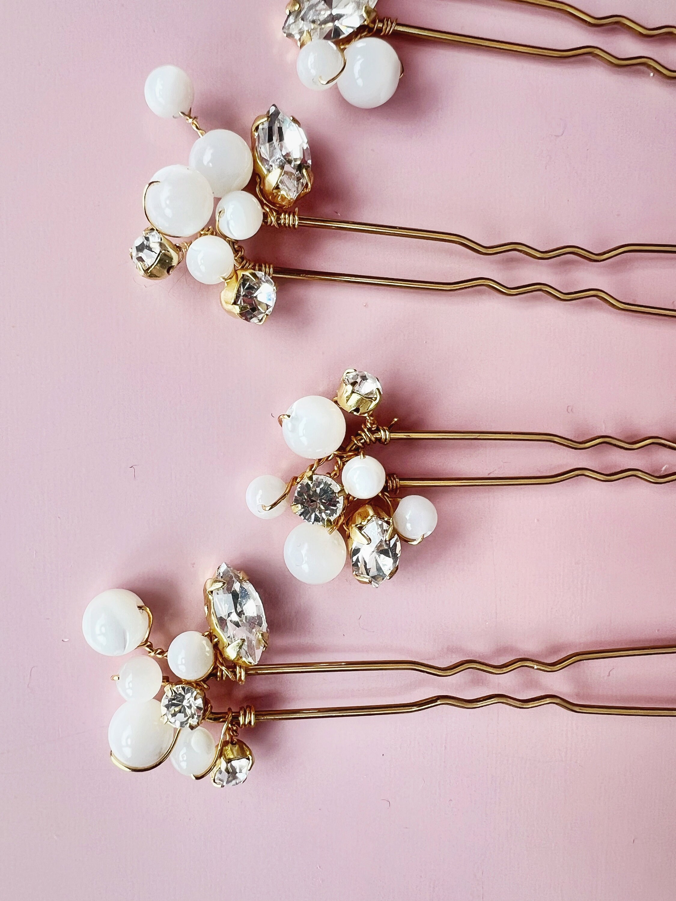 PEARL PIN GIFT Pearl Crystal Pins Bridal Hair Pins Bridesmaid Proposal ...