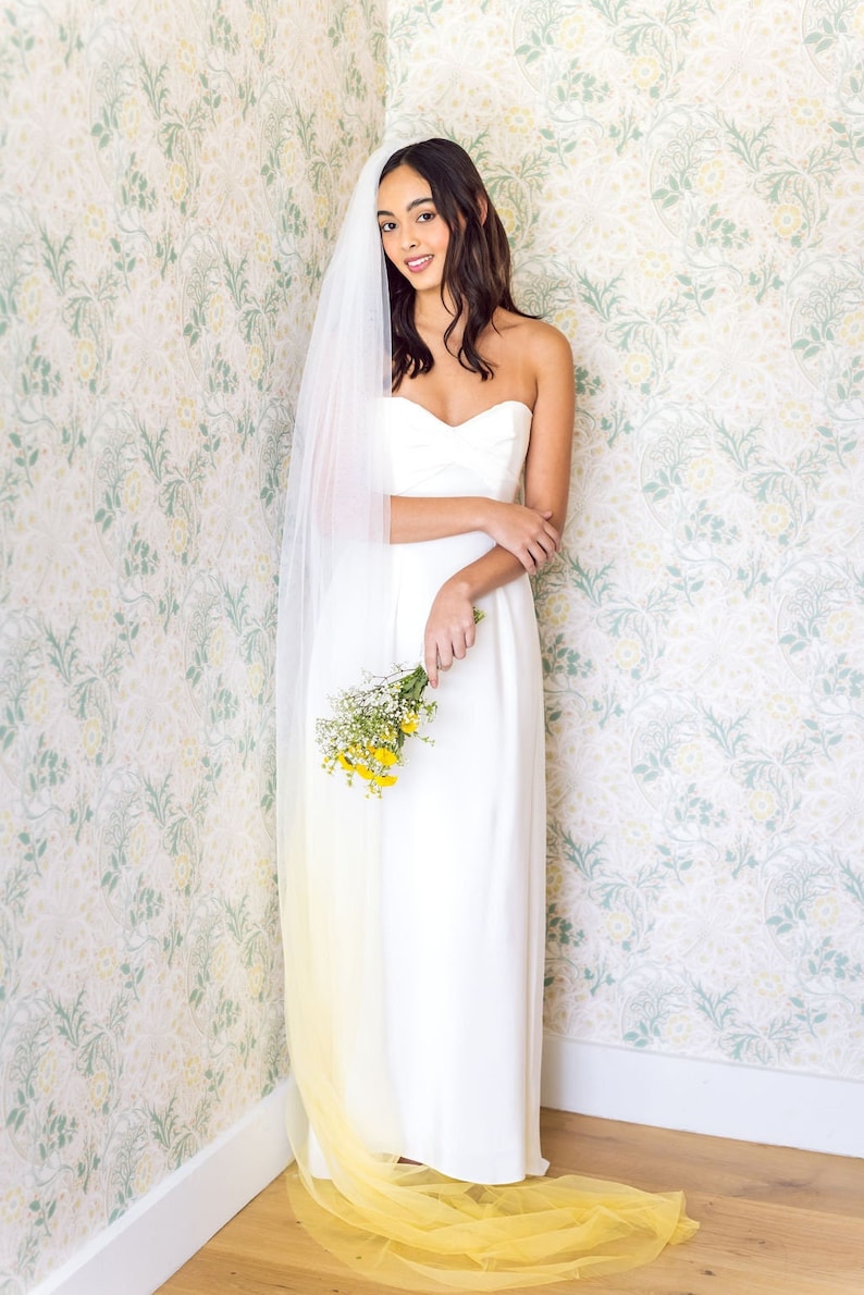 OMBRE TULLE VEIL Colored Veil, Dip Dyed Veil, Tulle Wedding Accessories ...