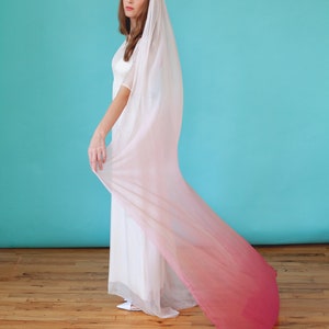 DYED SILK VEIL - Dip Dyed Veil Ombre Veil Silk Veil Silk Chiffon Veil ...